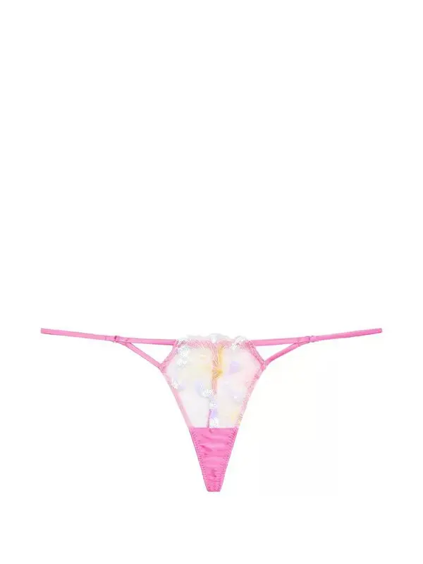 FLEUR DU MAL Hibiscus Sequin G-string - Pink