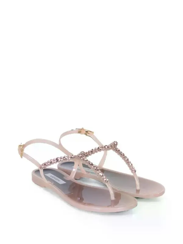 Menghi Crystal-embellished Slingback Sandals - White