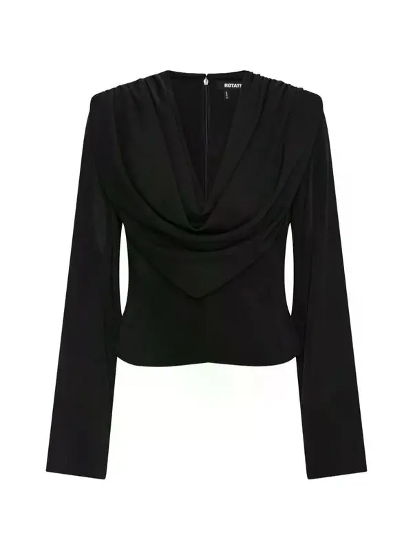 ROTATE BY BIRGER CHRISTENSEN Draped Neckline Long Sleeve Blouse