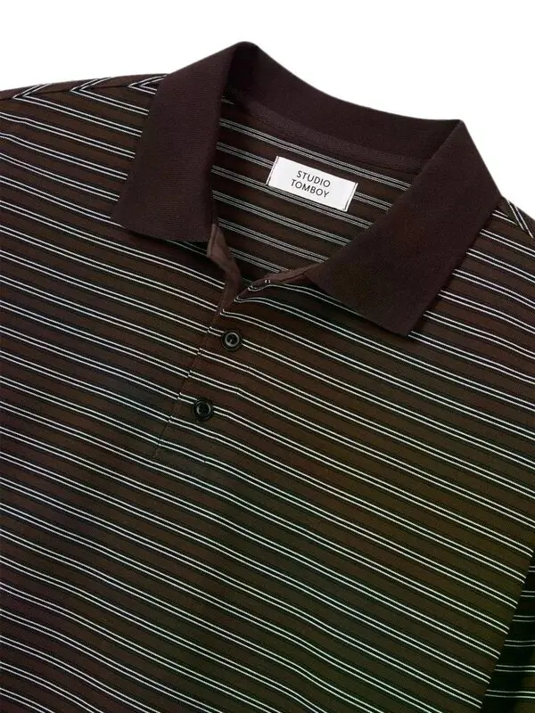 STUDIO TOMBOY Striped Long-sleeve Polo Shirt