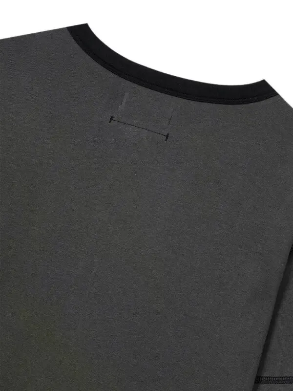 STUDIO TOMBOY Layered Button-down Long-sleeve Cotton Sweatshirt