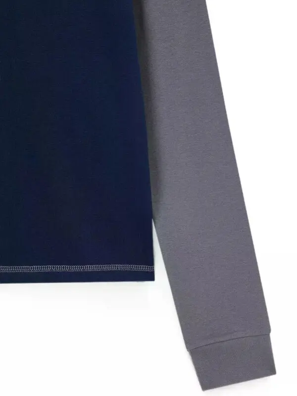STUDIO TOMBOY Layered Button-down Long-sleeve Cotton Sweatshirt