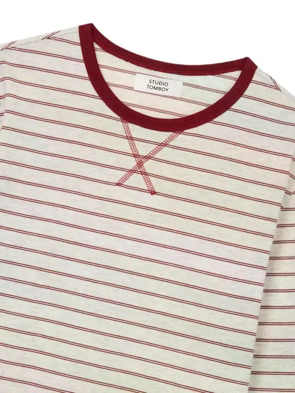 STUDIO TOMBOY Striped Long-sleeve Cotton T-shirt
