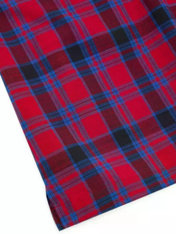 STUDIO TOMBOY Check-pattern Short-sleeve Cotton Shirt
