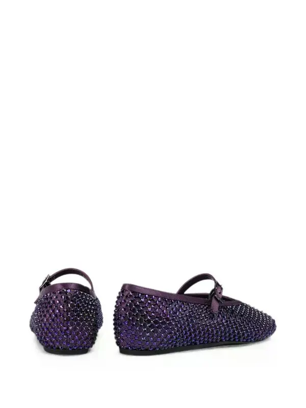 LE SILLA Gilda Crystal-embellished Mesh Ballet Flats