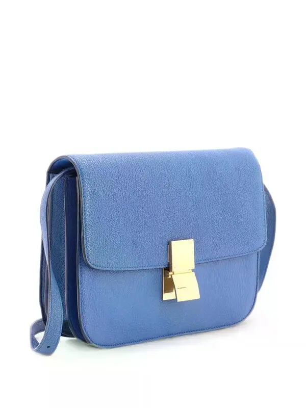 Celine Grainy Leather Medium Crossbody Bag - Blue
