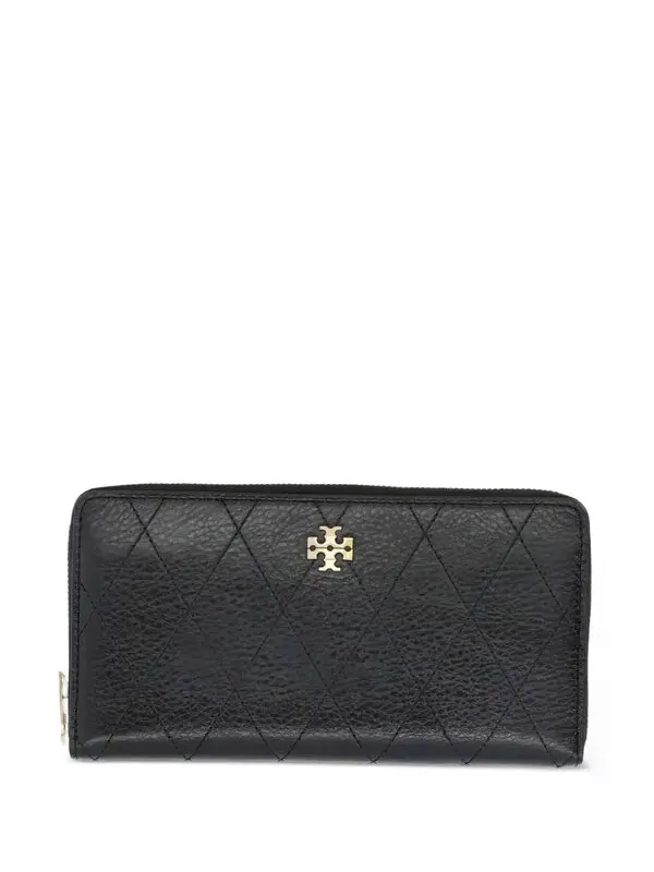 Tory Burch Charlie Quilted Leather Wallet - Black