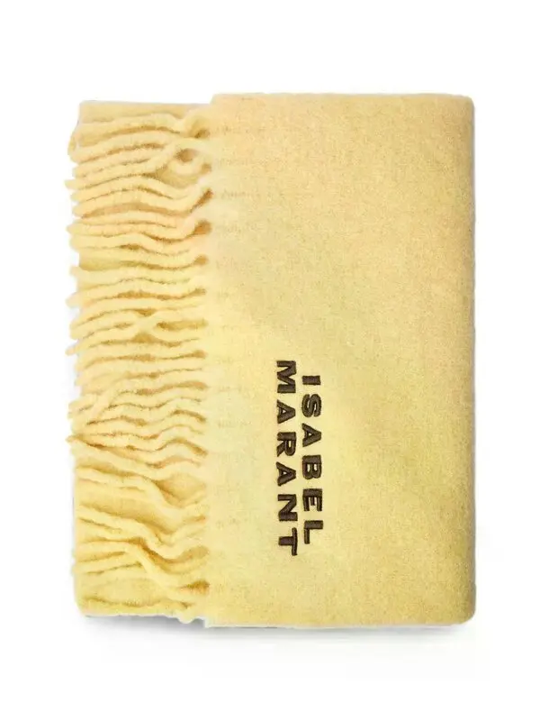Isabel Marant Étoile Logo-embroidered Fringed Scarf - Yellow