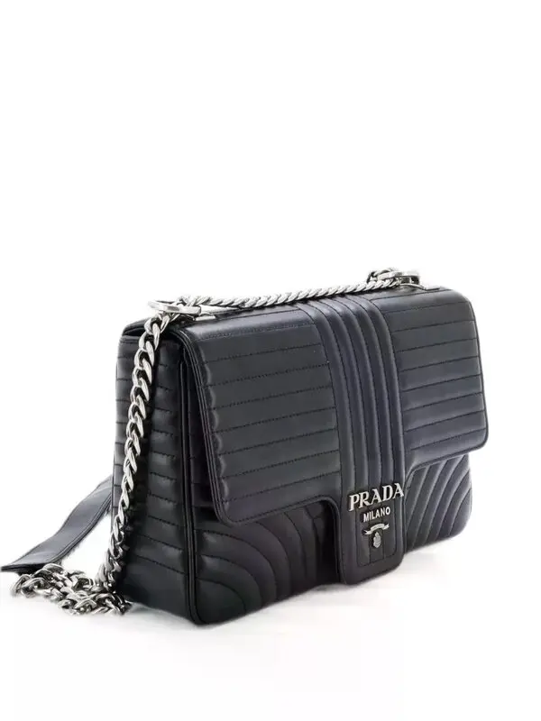 Prada Chain Flap Diagramme Quilted Leather Large Shoulder Bag