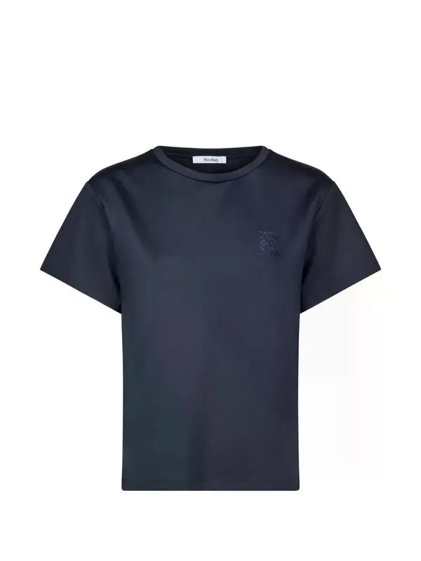 Max Mara Logo Embroidered T-shirt - Blue