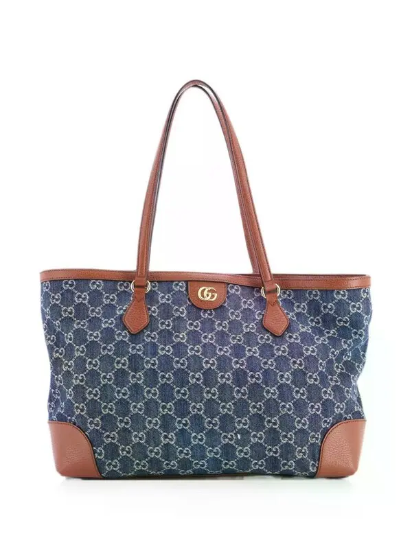 Gucci Ophidia Shopping Gg Denim Medium Tote Bag - Blue