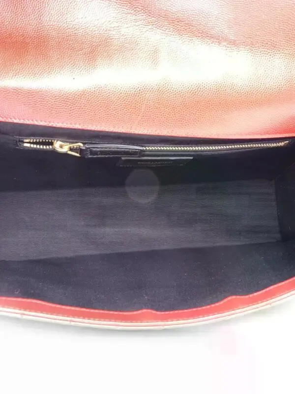 Saint Laurent Classic Monogram Envelope Satchel Matelasse Chevron Leather Large Shoulder Bag