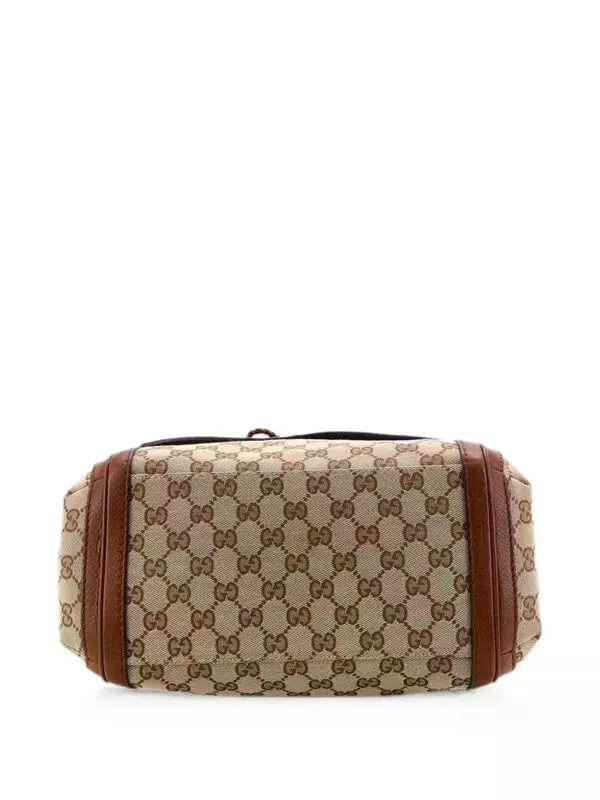 Gucci Gg Canvas Leather Medium Shoulder Bag