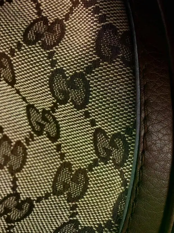 Gucci Gg Canvas Leather Medium Shoulder Bag