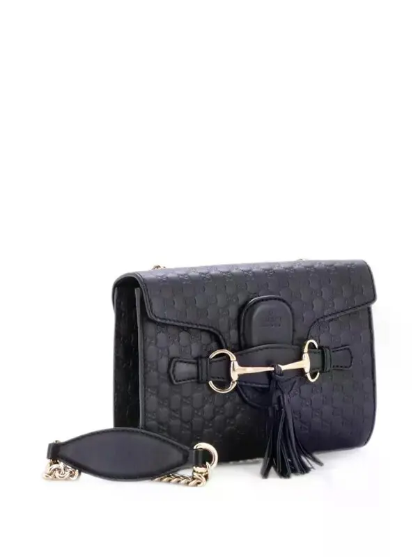 Gucci Emily Chain Flap Bag Microssima Leather Mini Shoulder Bag