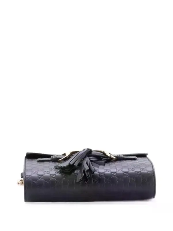 Gucci Emily Chain Flap Bag Microssima Leather Mini Shoulder Bag