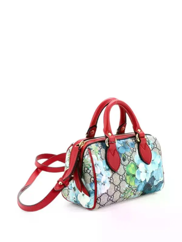 Gucci Blooms Print Gg Coated Canvas Convertible Boston Bag - Brown