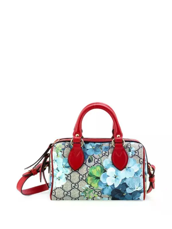 Gucci Blooms Print Gg Coated Canvas Convertible Boston Bag - Brown
