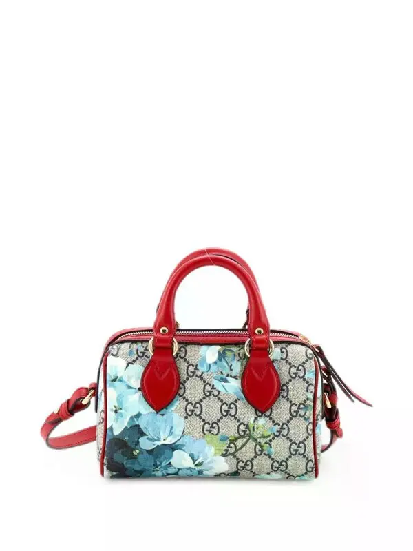 Gucci Blooms Print Gg Coated Canvas Convertible Boston Bag - Brown