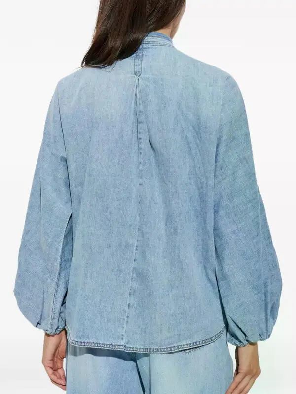 Zimmermann Tie Neck Denim Shirt