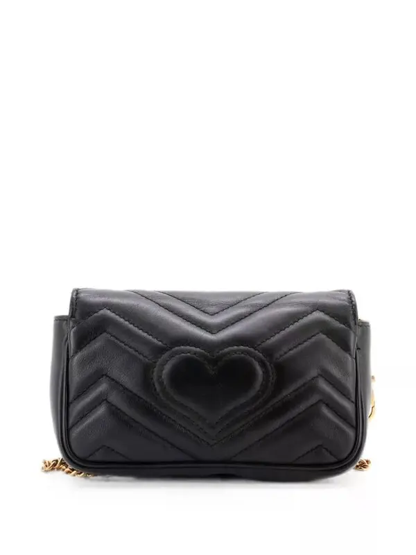 Gucci Matelassé Leather Super Mini Crossbody Bag - Black
