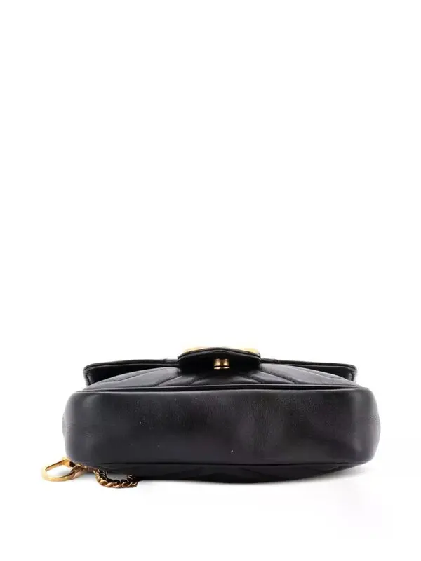 Gucci Matelassé Leather Super Mini Crossbody Bag - Black