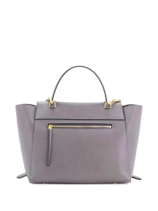 Celine Textured Leather Mini Shoulder Bag - Grey