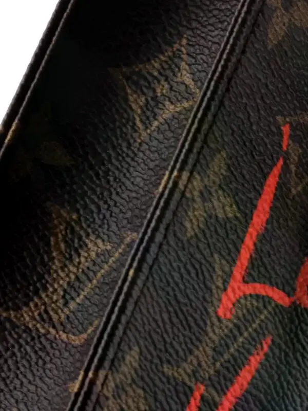LOUIS VUITTON Petit Sac Plat Bag Limited Edition Fall In Love Monogram Canvas Tote Bag - Brown