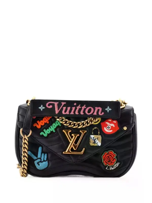 LOUIS VUITTON New Wave Chain Bag Limited Edition Patches Quilted Leather Mm Shoulder Bag - Black