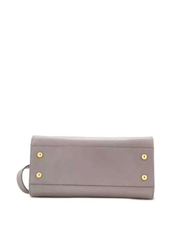 Saint Laurent Monogram Cabas Leather Baby Satchel - Grey
