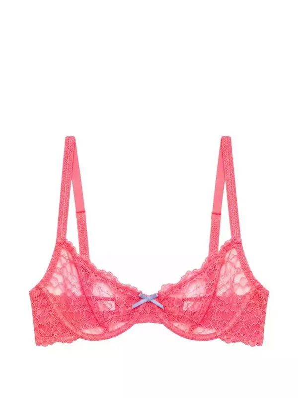 FLEUR DU MAL Bianca Lace Balconette Bra - Pink