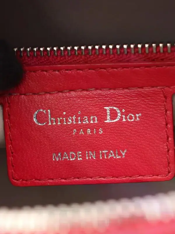 Dior Large Lambskin Cannage Lady Satchel - Red