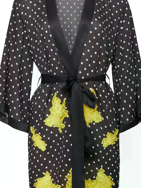 FLEUR DU MAL Juliet Lace-trim Polka-dot Robe