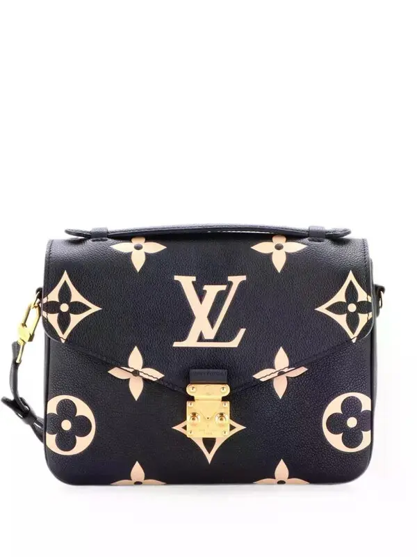 LOUIS VUITTON Pochette Metis Bicolor Monogram Empreinte Giant Crossbody Bag - Black
