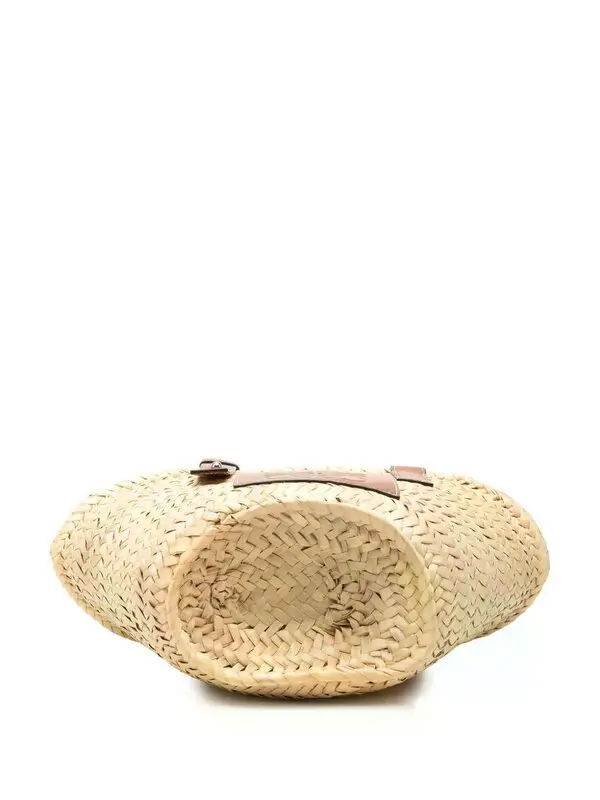 Loewe 2022 Small Raffia Anagram Basket Tote Bag - Neutrals