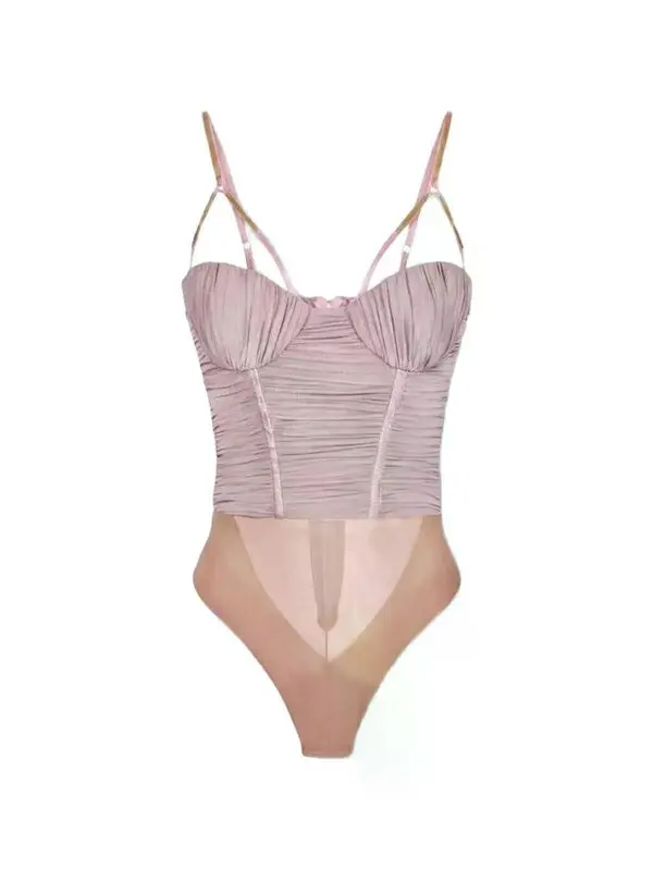 Elisabetta Franchi Corset-style Ruched Bodysuit - Pink
