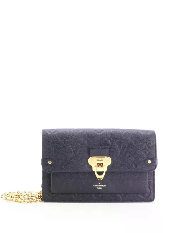 LOUIS VUITTON Vavin Chain Wallet Monogram Empreinte Leather Clutch Bag - Black