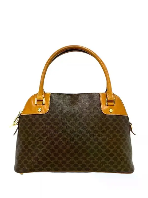 Celine 2000 Macadam Coated Canvas Satchel - Brown