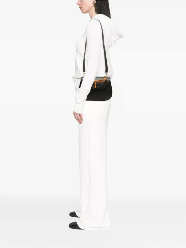 Gucci Grained Calfskin Bamboo Night Satchel - Black