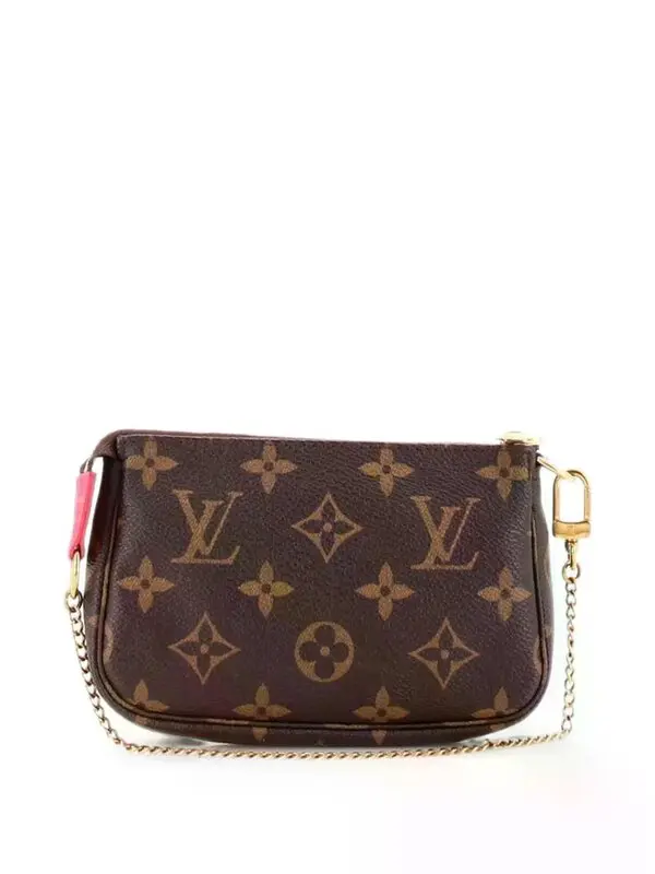 LOUIS VUITTON Pochette Accessoires Limited Edition Vivienne Xmas Monogram Canvas Mini Clutch Bag - Brown