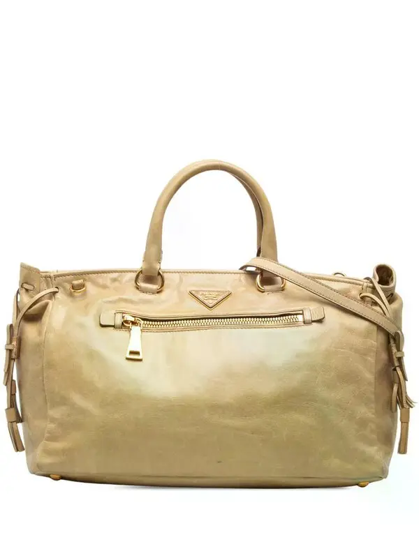 Prada 2010-2026 Vitello Shine Satchel - Neutrals
