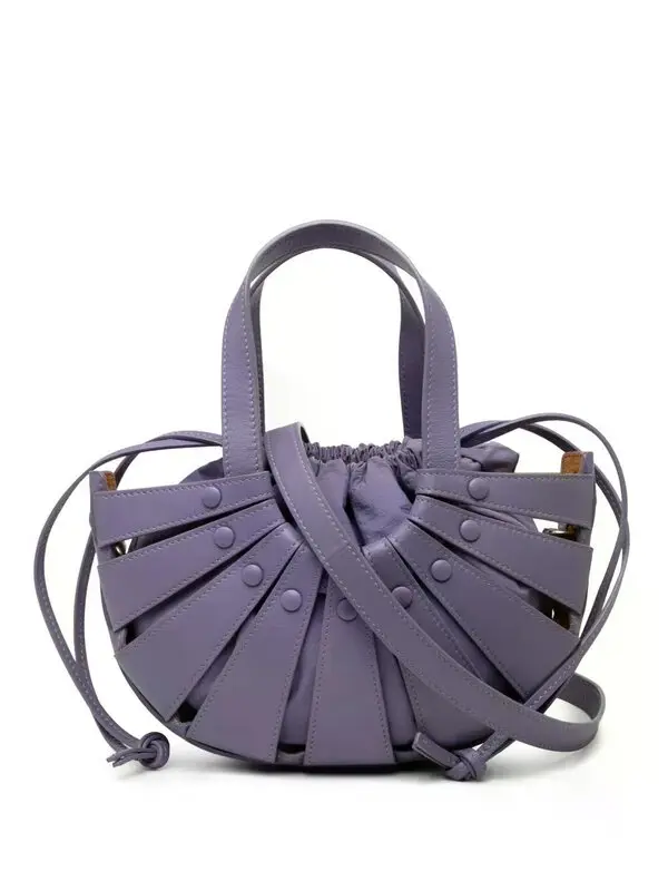 Bottega Veneta 2012-2026 Small Calfskin Shell Bag Satchel - Purple