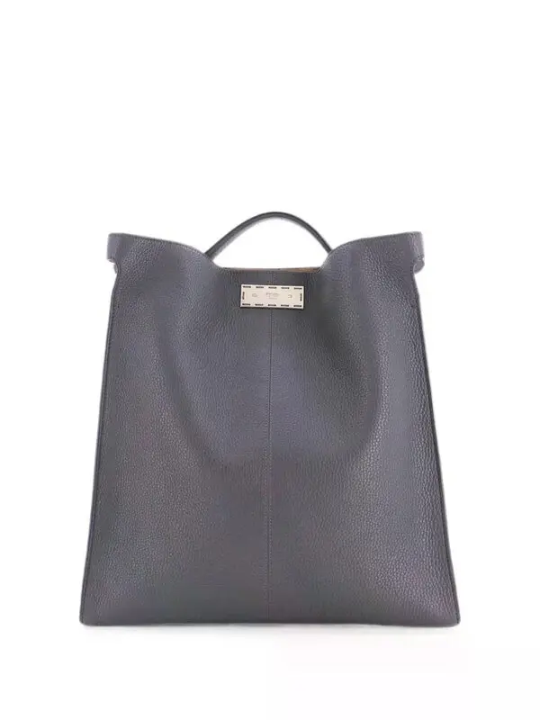 Fendi Peekaboo X-lite Fit Bag Leather Satchel - Grey