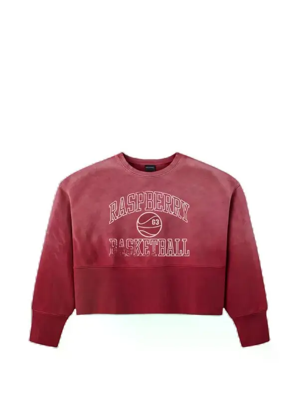 GV GALLERY Graphic Print Cropped Sweater - Red