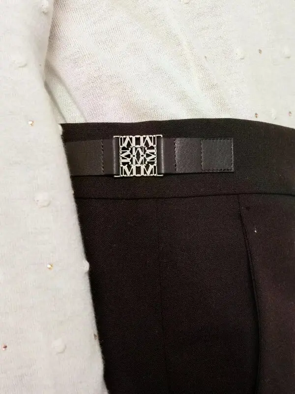 Max Mara Logo Plaque Slim Fit Trousers