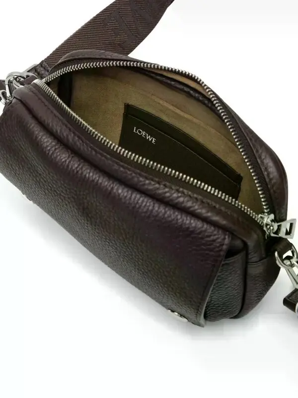 Loewe Grained Leather Shoulder Bag With Logo Print