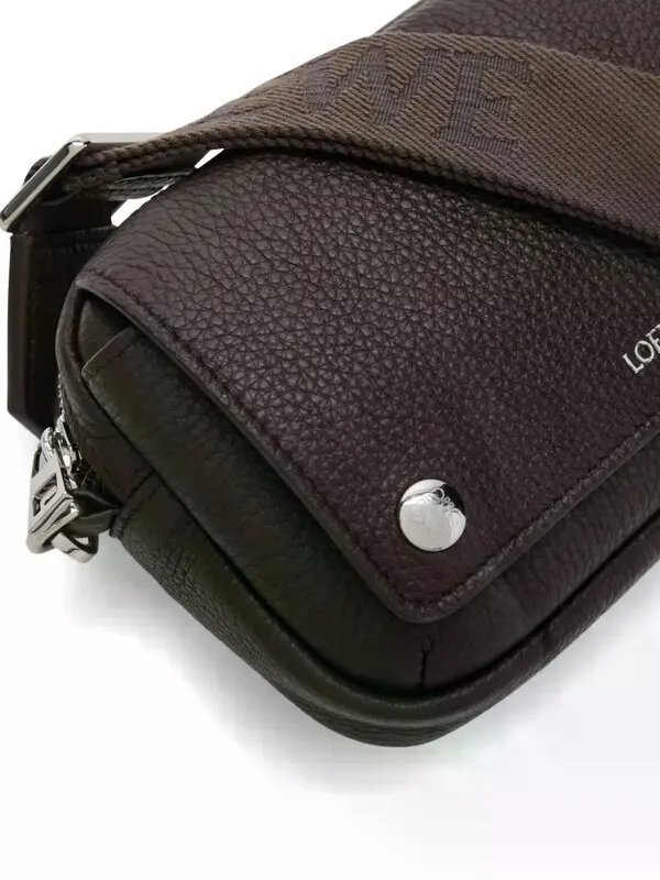 Loewe Grained Leather Shoulder Bag With Logo Print