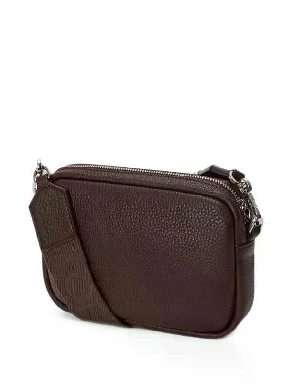 Loewe Grained Leather Shoulder Bag With Logo Print - Brown