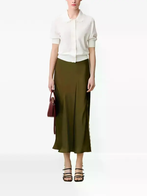 Claudie Pierlot Satin Lace Skirt - Green