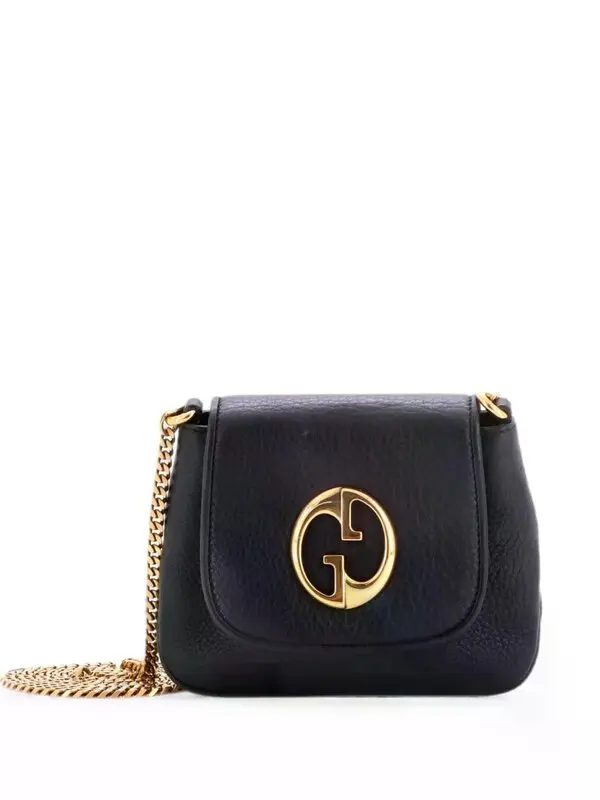 Gucci 1973 Chain Shoulder Bag Leather Small Crossbody Bag - Black